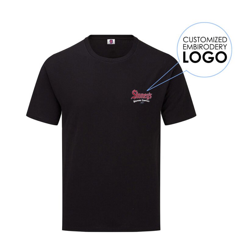 Customized T-Shirt with Left Breast Embroidery Logo